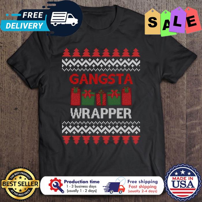 Gangsta Wrapper Merry Ugly Xmas Christmas Shirt • Picturestees Clothing LLC