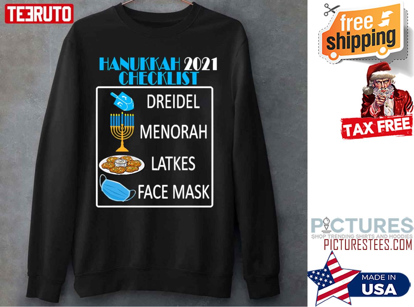 Hanukkah 2021 Checklist Chanukah Sweater • Picturestees Clothing LLC
