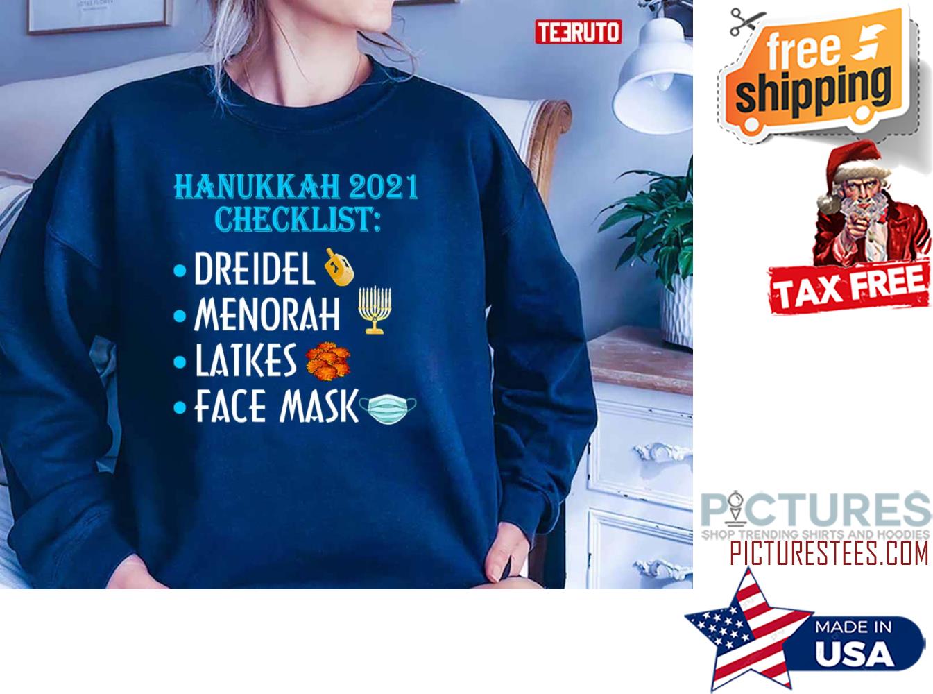 Hanukkah 2021 Checklist Happy Witty Shirt • Picturestees Clothing LLC