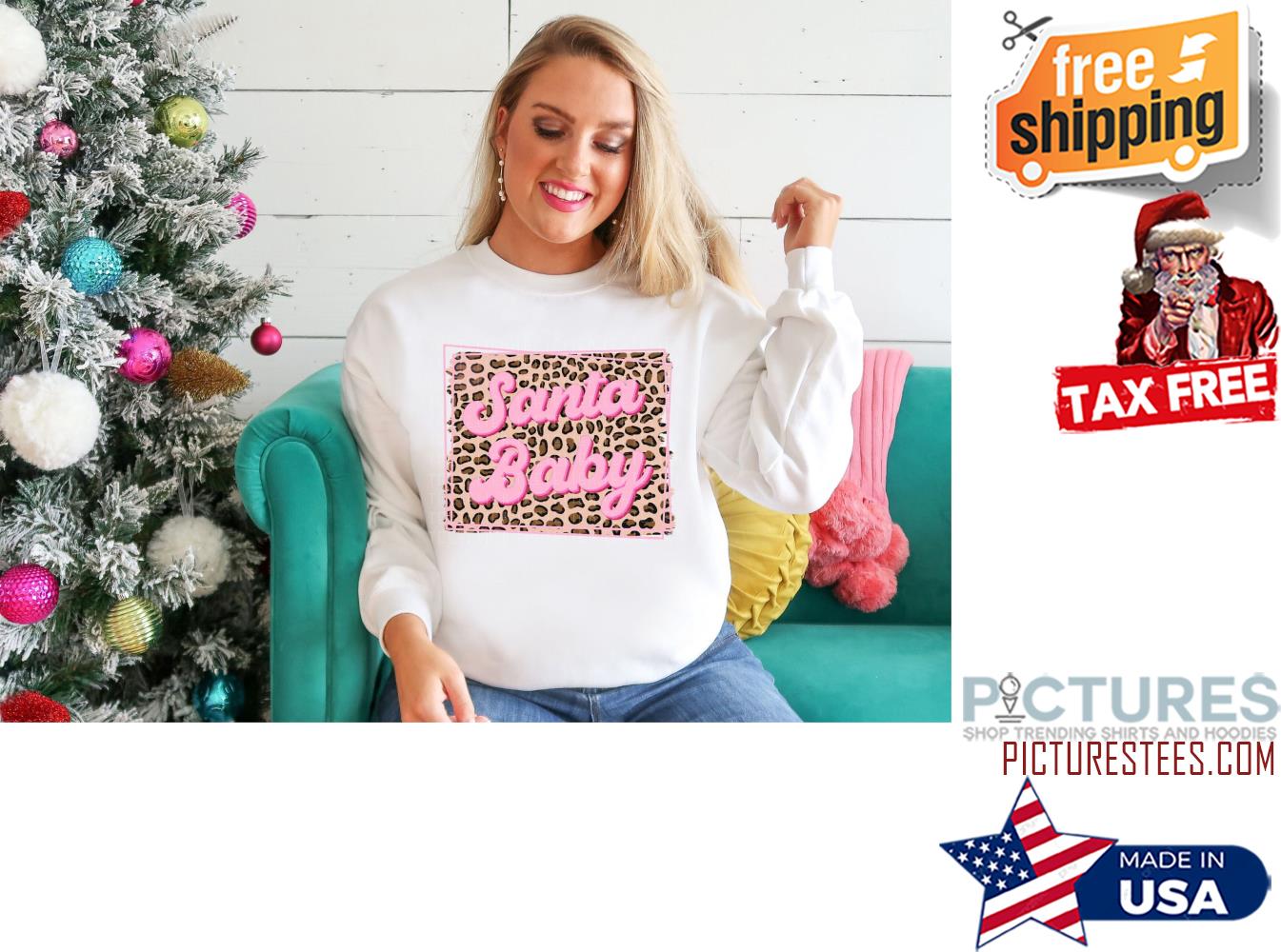 Santa Baby Christmas Crewneck Shirt • Picturestees Clothing LLC