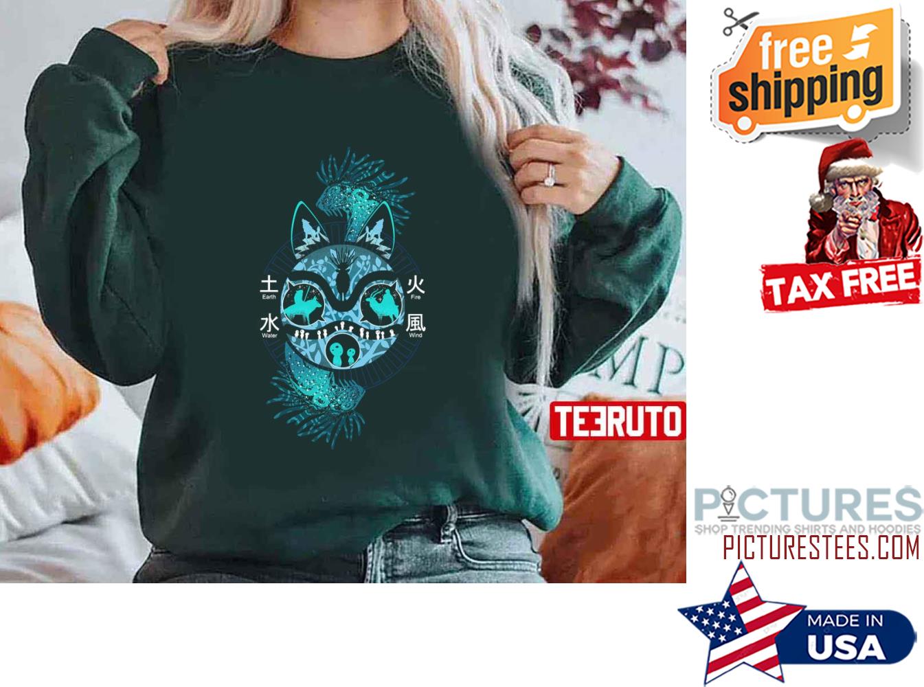 Natural Princess Mononoke Anime Japanese Ghibli Studio Shirt ...