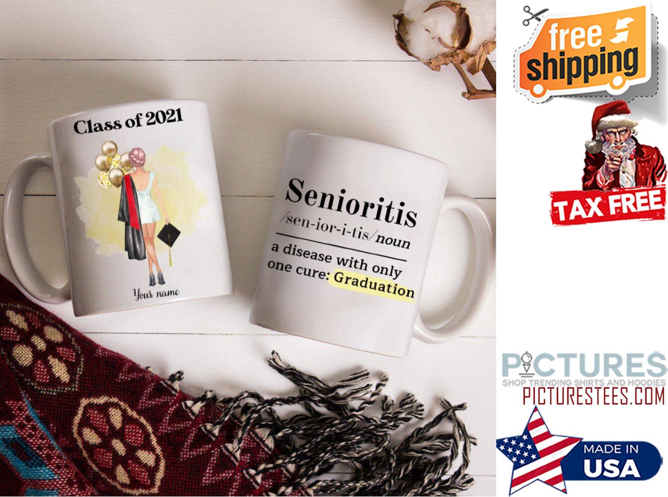 Personalized Mug Senioritis Definition Graduation • Picturestees ...
