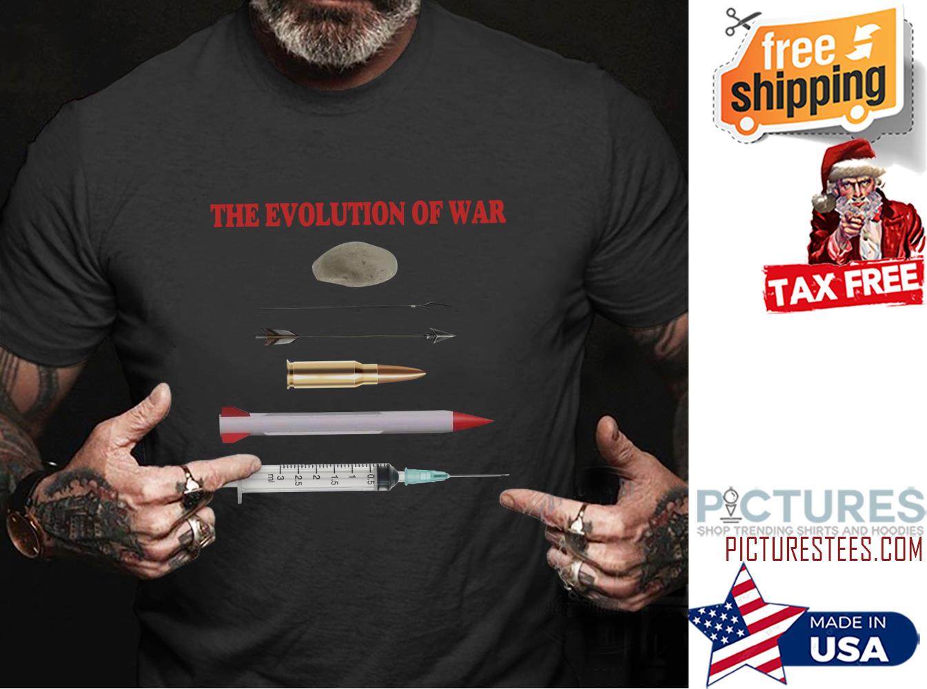 The evolution of war arrow bullet rocket needle shirt - Picturestees ...