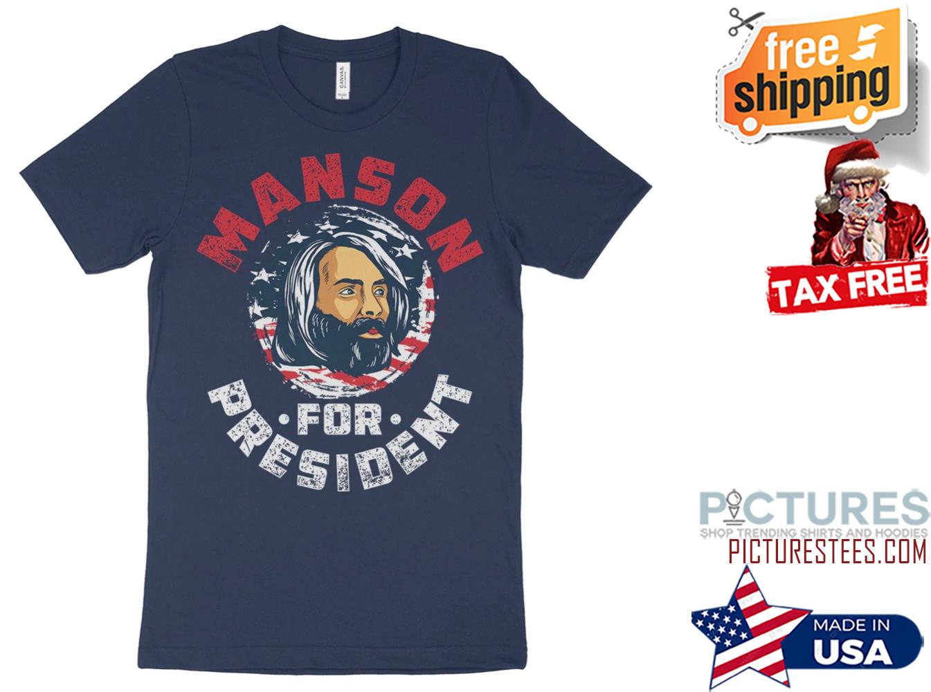 Manson For President American Flag Vintage Shirt • Picturestees ...