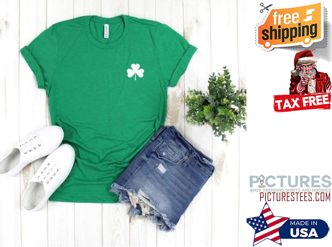 Free Shipping Shamrock St Patricks Day Irish Shirt Unisex Tee Hoodie