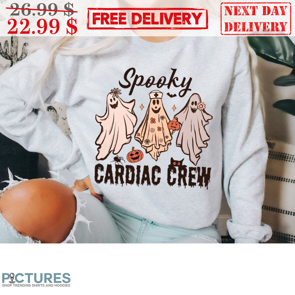 Boo Ghost Spooky Cardiac Crew Halloween 2023 Shirt • Picturestees ...