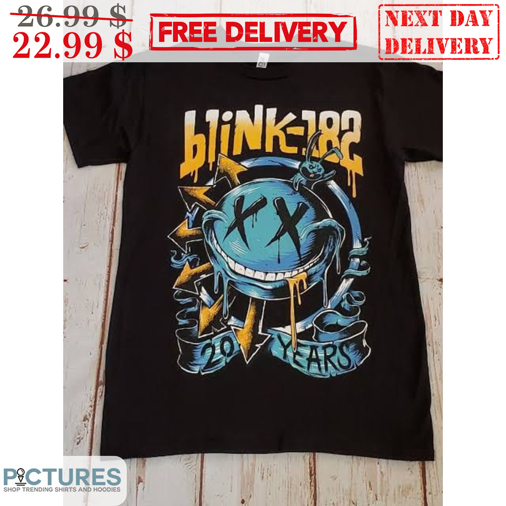 Sale 20% Blink-182 20 Years Smiley Shirt, Classic tee, hoodie, sweater ...