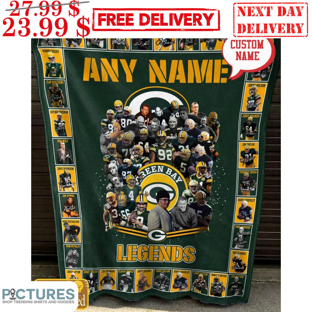Custom Name Green Bay Packers Legends NFL Players Blanket ...