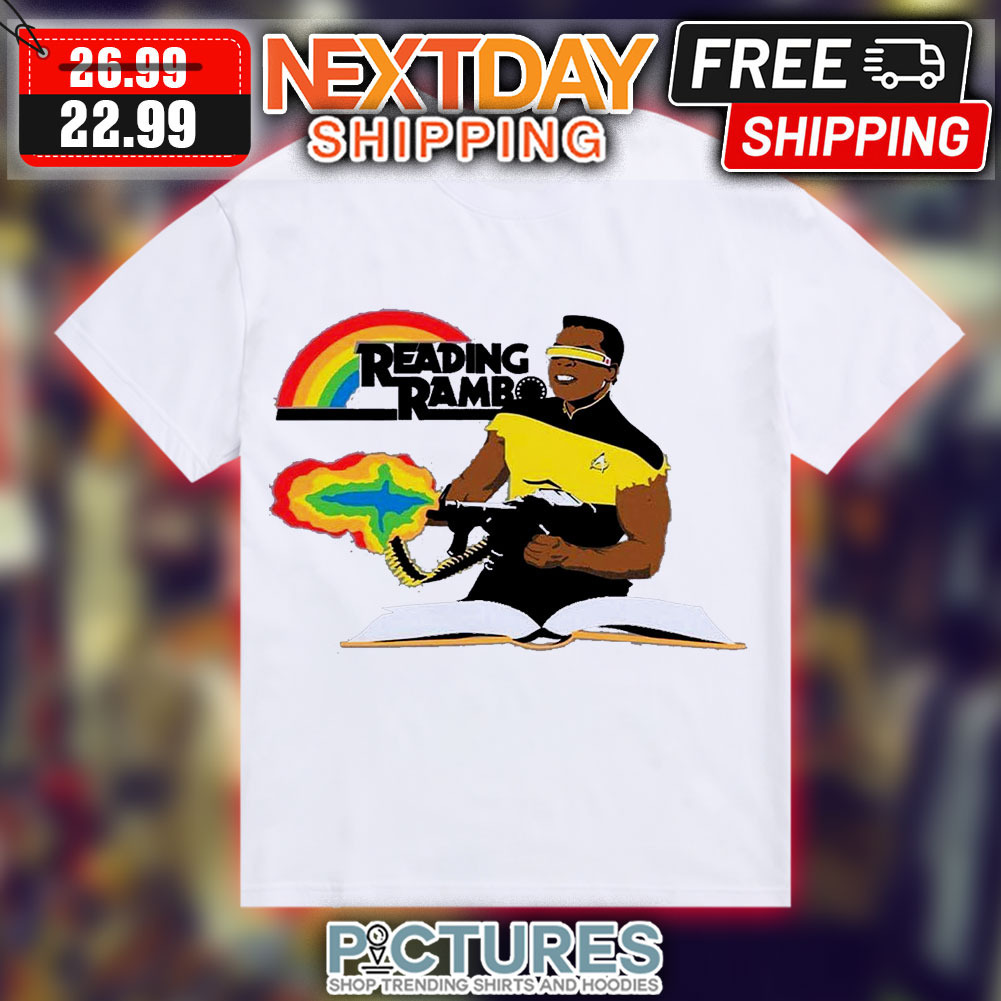 Black Guy LGBT Rainbow Gun Reading Rambo Shirt • Picturestees Clothing LLC