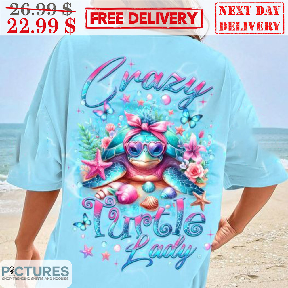 Crazy Turtle Lady Ocean Grahic Shirt • Picturestees Clothing LLC