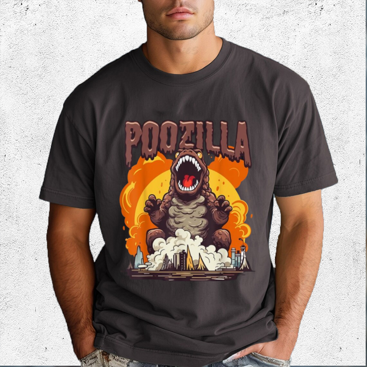 Godzilla Poozilla Explosive Monstrous Diarrhea Poop Shirt ...