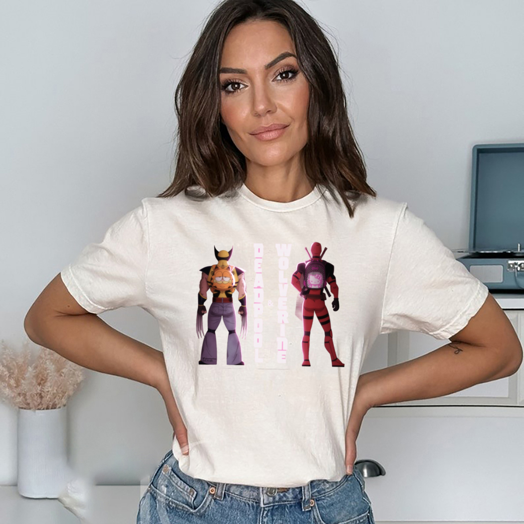 Deadpool And Wolverine Garfield And Hello Kitty Shirt • Picturestees ...