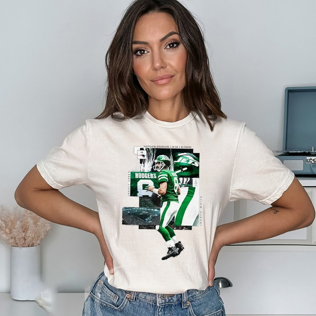 New York Jets Aaron Rodgers Legacy Green White Shirt • Picturestees ...