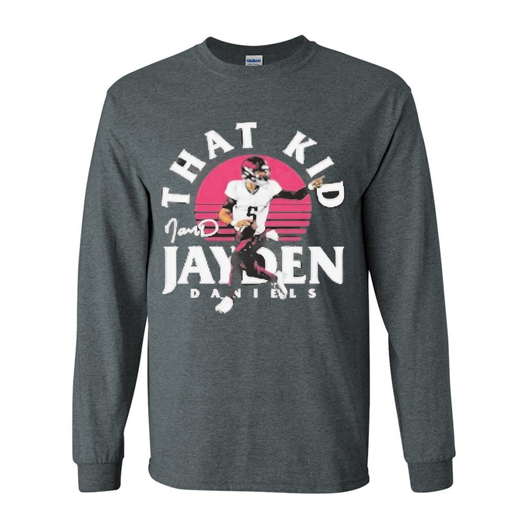 Jayden Daniels Washington That Kid Football Retro Signature 2024 Shirt ...