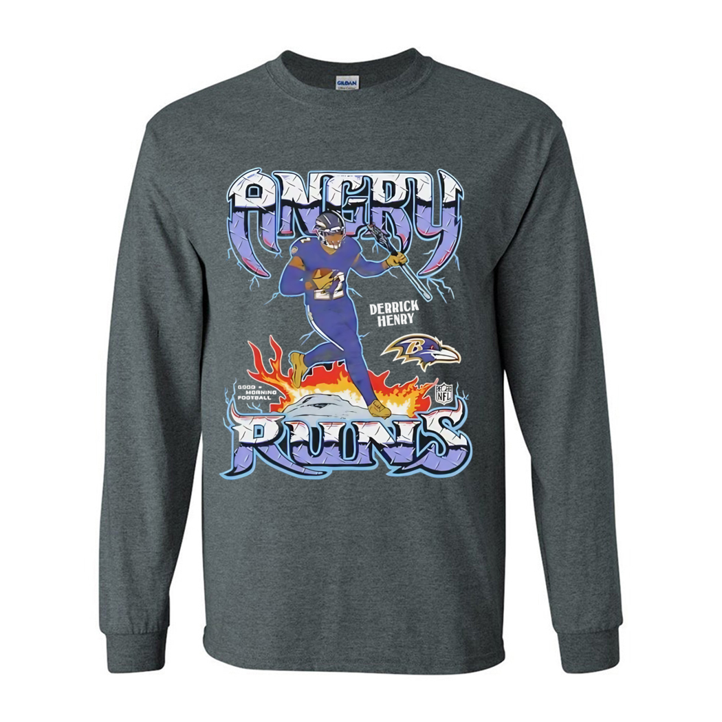 Sale 20% Nice Baltimore Ravens Derrick Henry Angry Runs 2024 Shirt ...