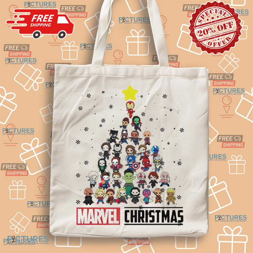 Marvel Studios Avengers Characters Chibi Tree Christmas Shirt ...