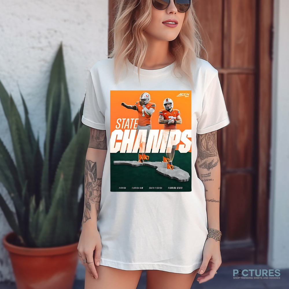 Miami Hurricanes 2024 ACCN Sport State Champions Shirt • Picturestees ...
