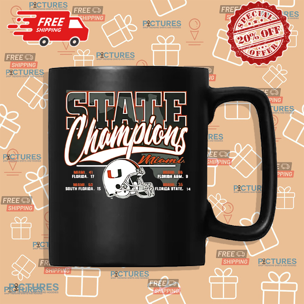 Free Shipping X Sale 20% Miami Hurricanes 2024 State Champions Score ...