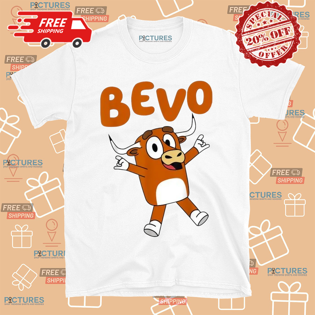 Bevo Texas Longhorn Bull Cartoon Bluey Shirt • Picturestees Clothing LLC
