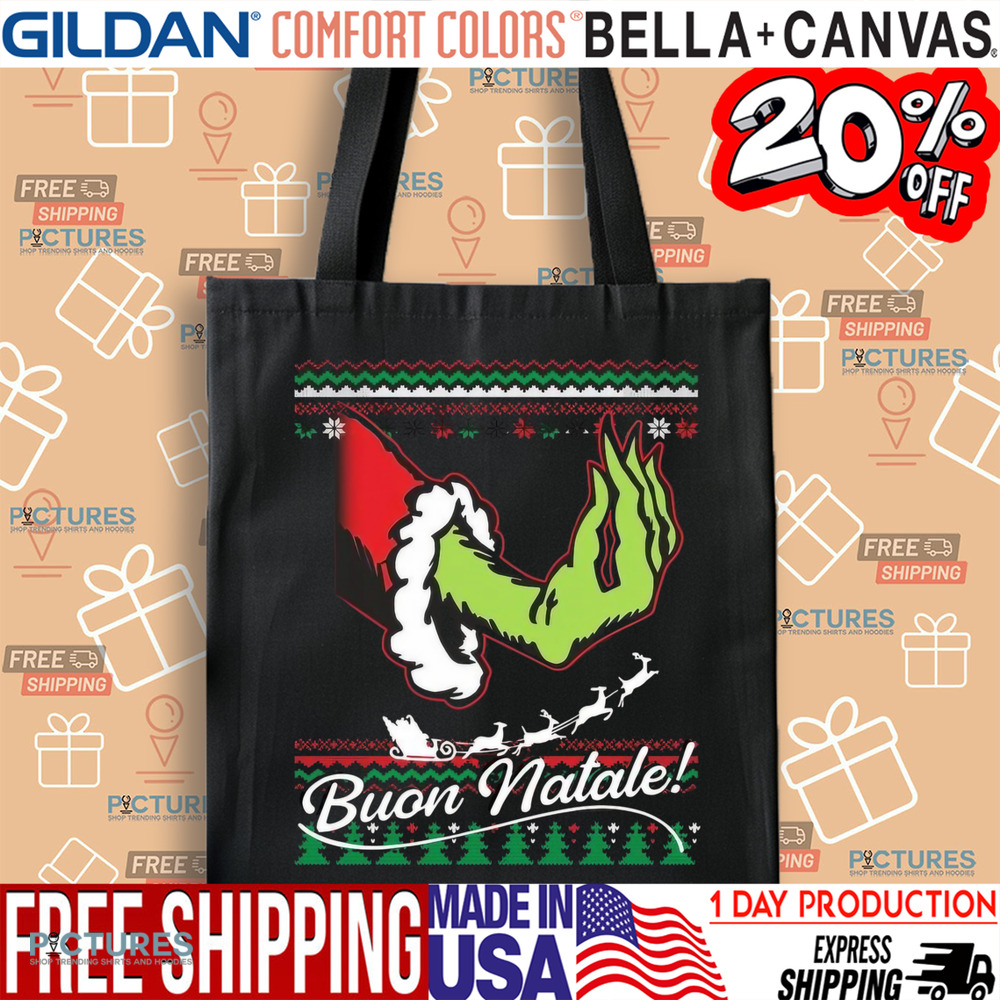 Grinch Buon Natale Pinch Hand Gesture Christmas Shirt • Picturestees ...