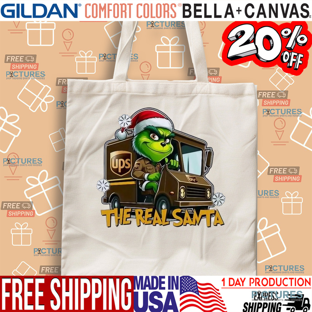 Grinch UPS The Real Santa Christmas Shirt • Picturestees Clothing LLC