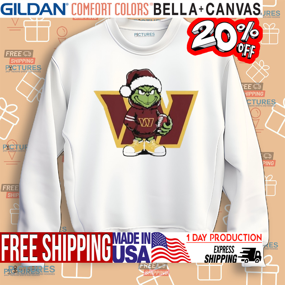 Grinch Hug Ball Washington Commanders Christmas 2024 Shirt ...