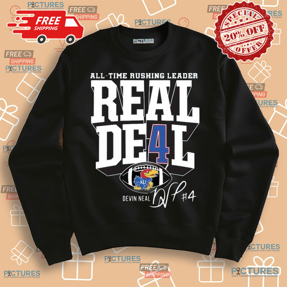 Lance Leipold Devin Neal Real Deal All-time Rushing Leader Shirt ...