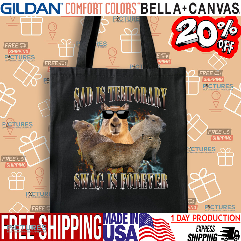 Capybara Sad Is Temporary Swag Is Forever Shirt • Picturestees Clothing LLC