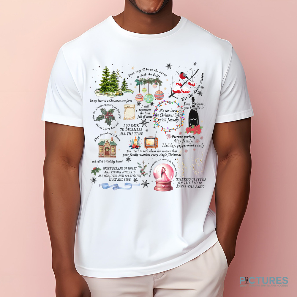 Christmas Song Lyrics Collage With Christmas Symbols Shirt ...