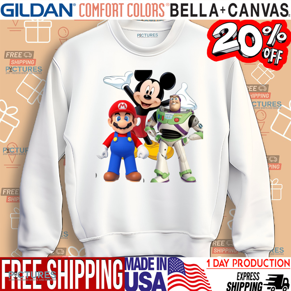 🚛Free Delivery: 📣SaleOff 20% Disney Mickey Mario Buzz Lightyear Shirt ...