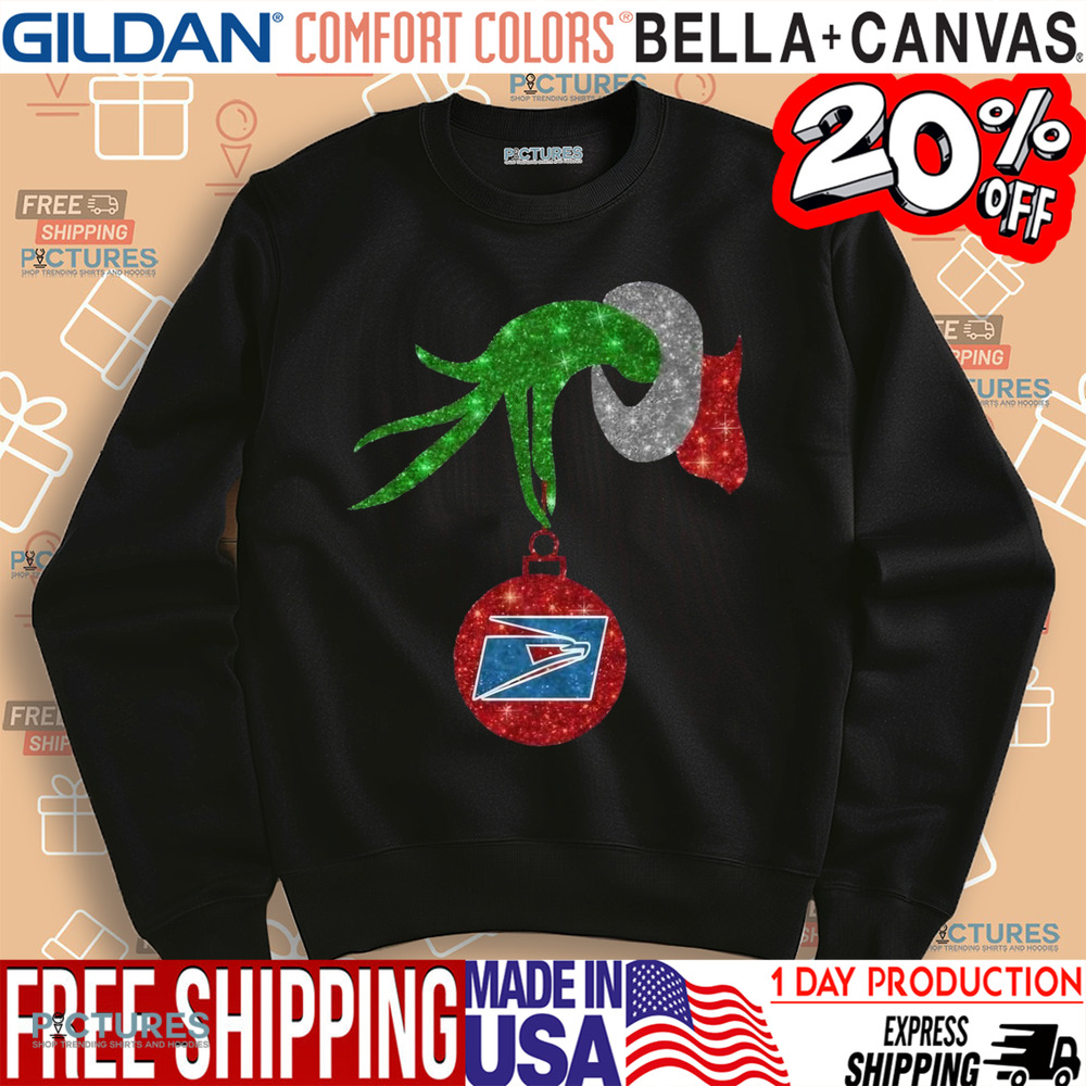 Grinch Hand Holding USPS Merry Christmas 2024 Shirt • Picturestees ...