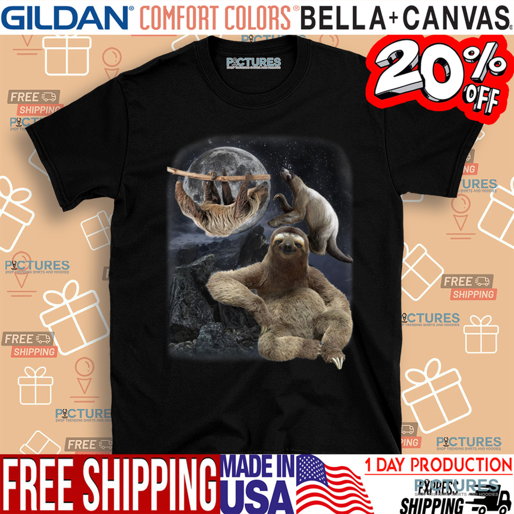 Three Sloths Nature Moon Meme Shirt • Picturestees Clothing LLC