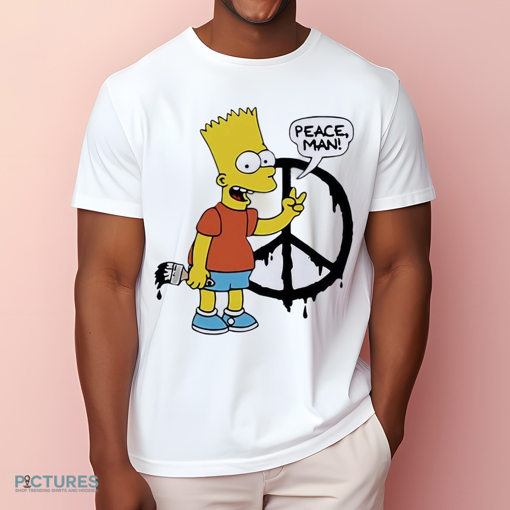 Bart Simpson Peace Man Cartoon Shirt • Picturestees Clothing LLC