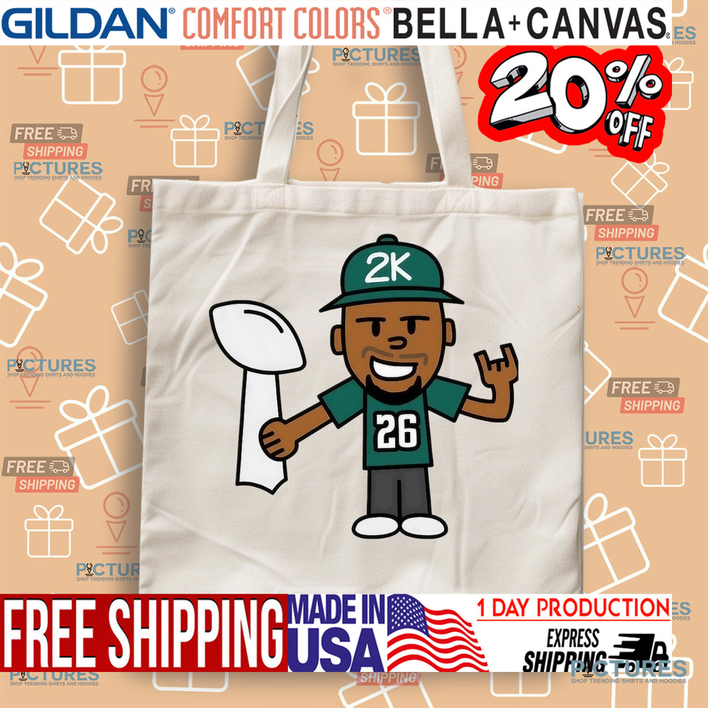 Saquon Barkley 26 Philadelphia Eagles Super Bowl Trophy Cartoon Shirt ...