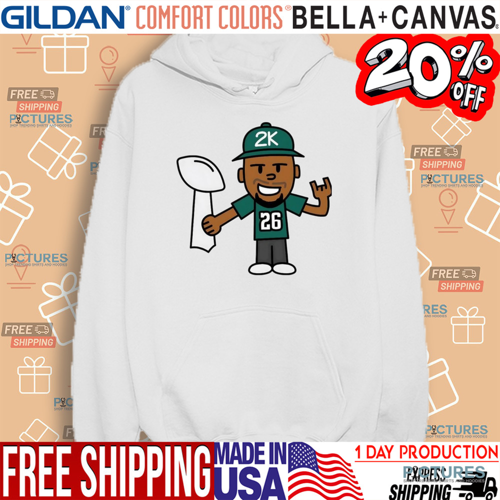 Saquon Barkley 26 Philadelphia Eagles Super Bowl Trophy Cartoon Shirt ...