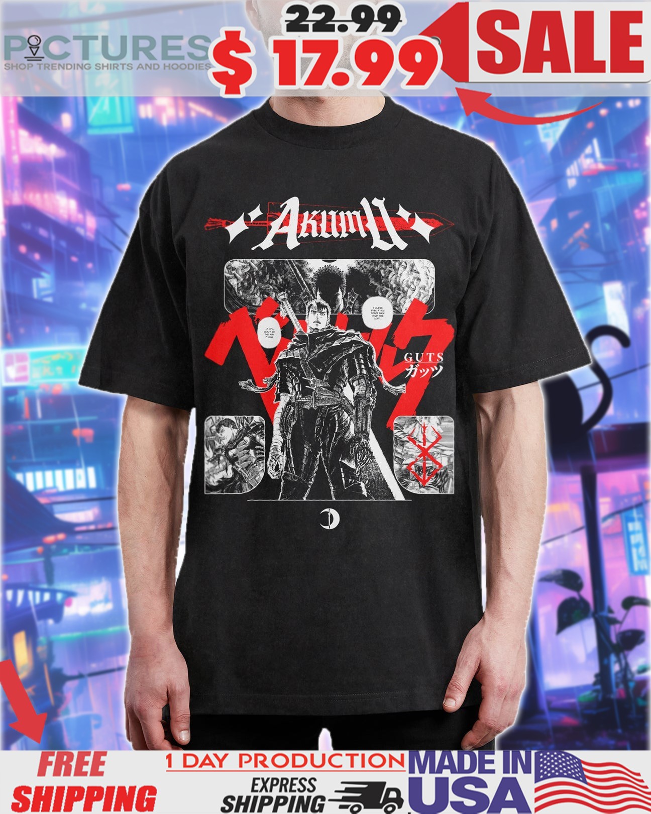 Berserk Guts Reunion On The Hill Of Swords Dragonslayer Anime Shirt ...