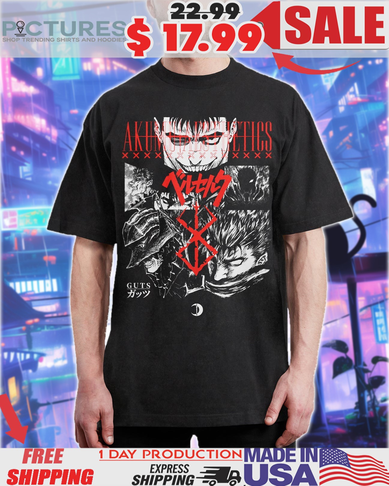 Berserk Guts Vs Griffith Eclipse Dark Aesthetic Anime Shirt ...