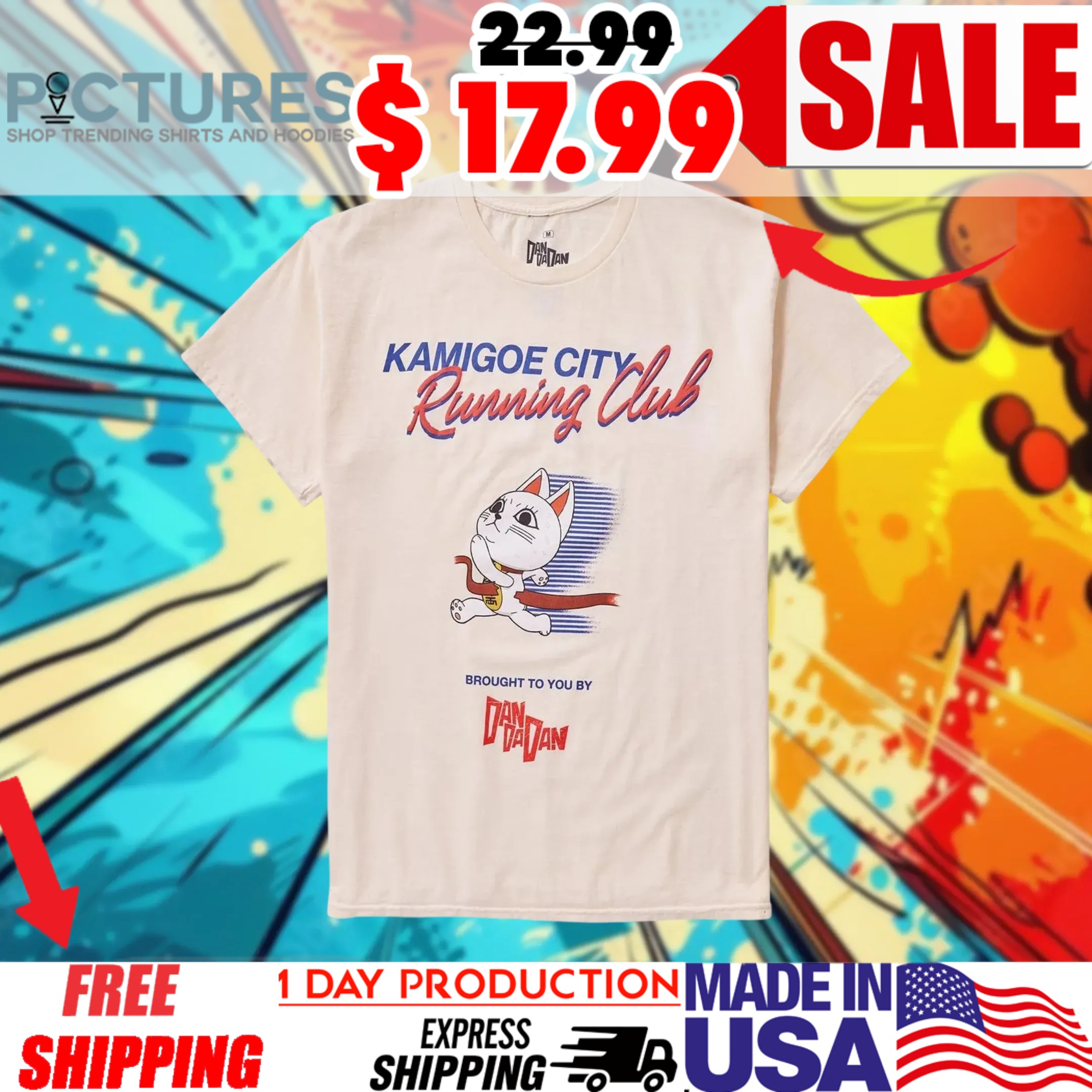 Dandadan Turbo Granny Cat Running Club Kamigoe City Anime Shirt ...