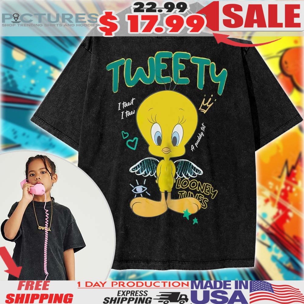 Tweety Looney Tunes I Tawt I Taw A Puddy Tat Kids Cartoon Shirt ...