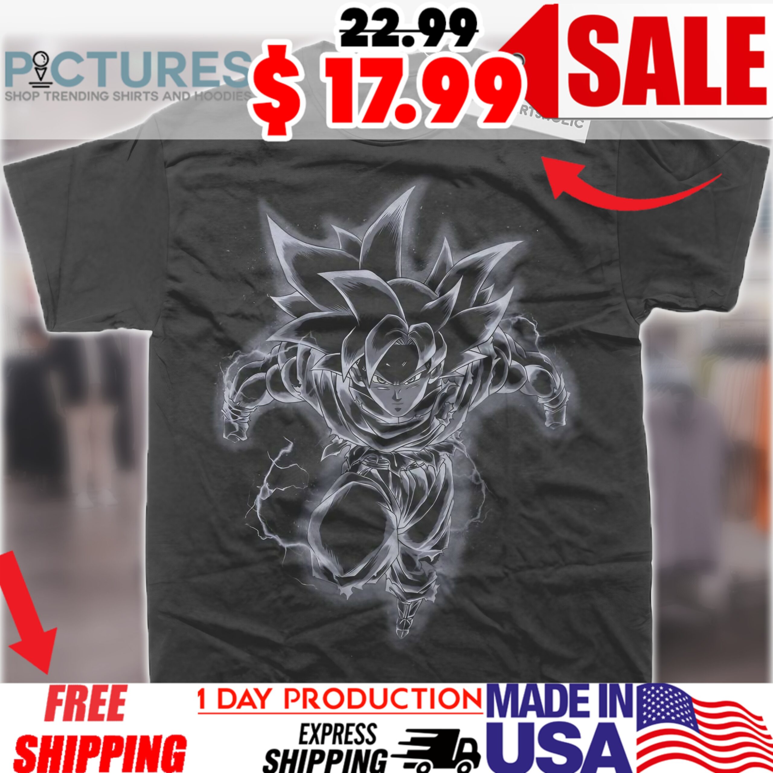 Ultra Instinct Son Goku Dragon Ball Dynamic Pose Anime Streetwear Shirt ...