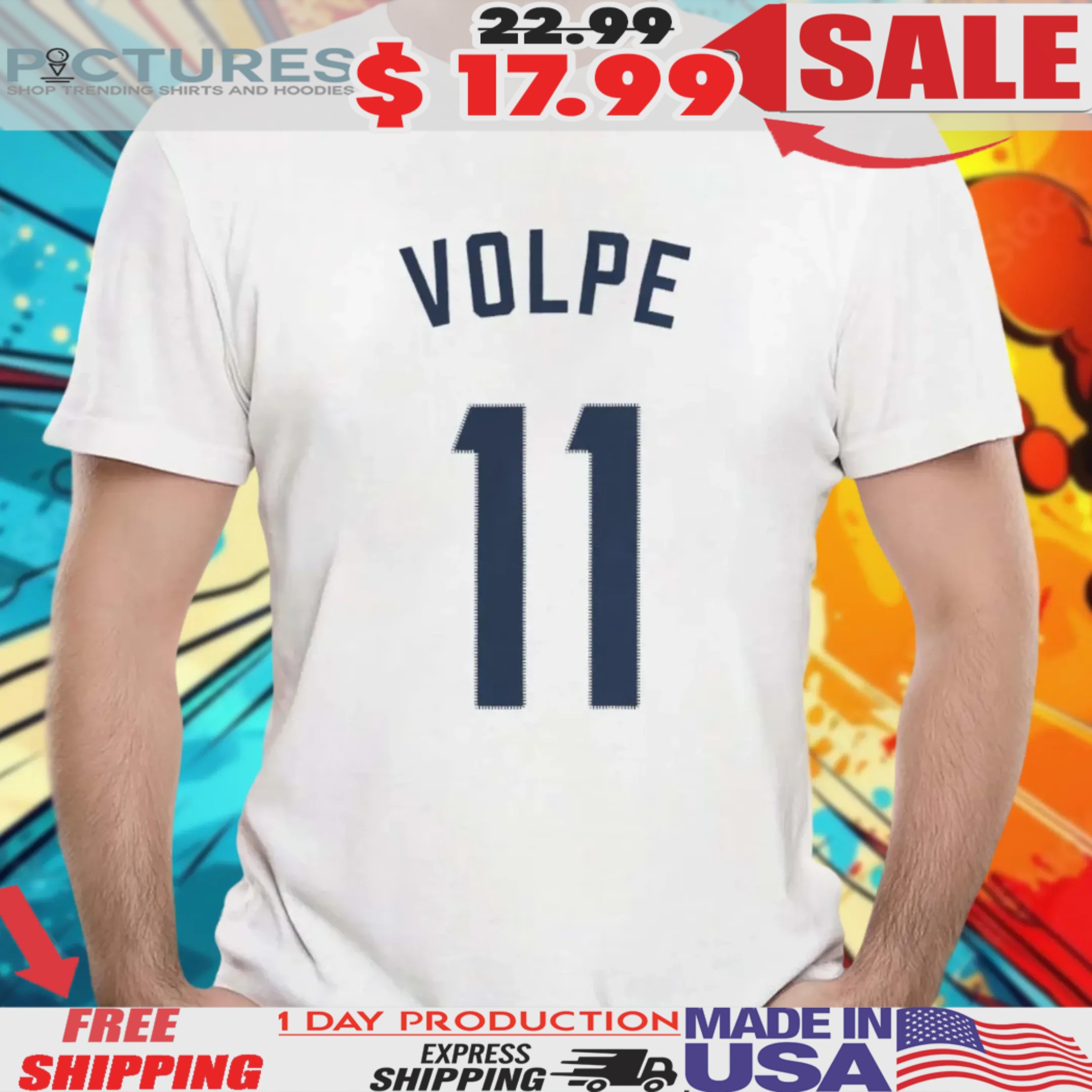 Anthony Volpe Number 11 New York Yankees MLB Baseball 2025 Shirt ...