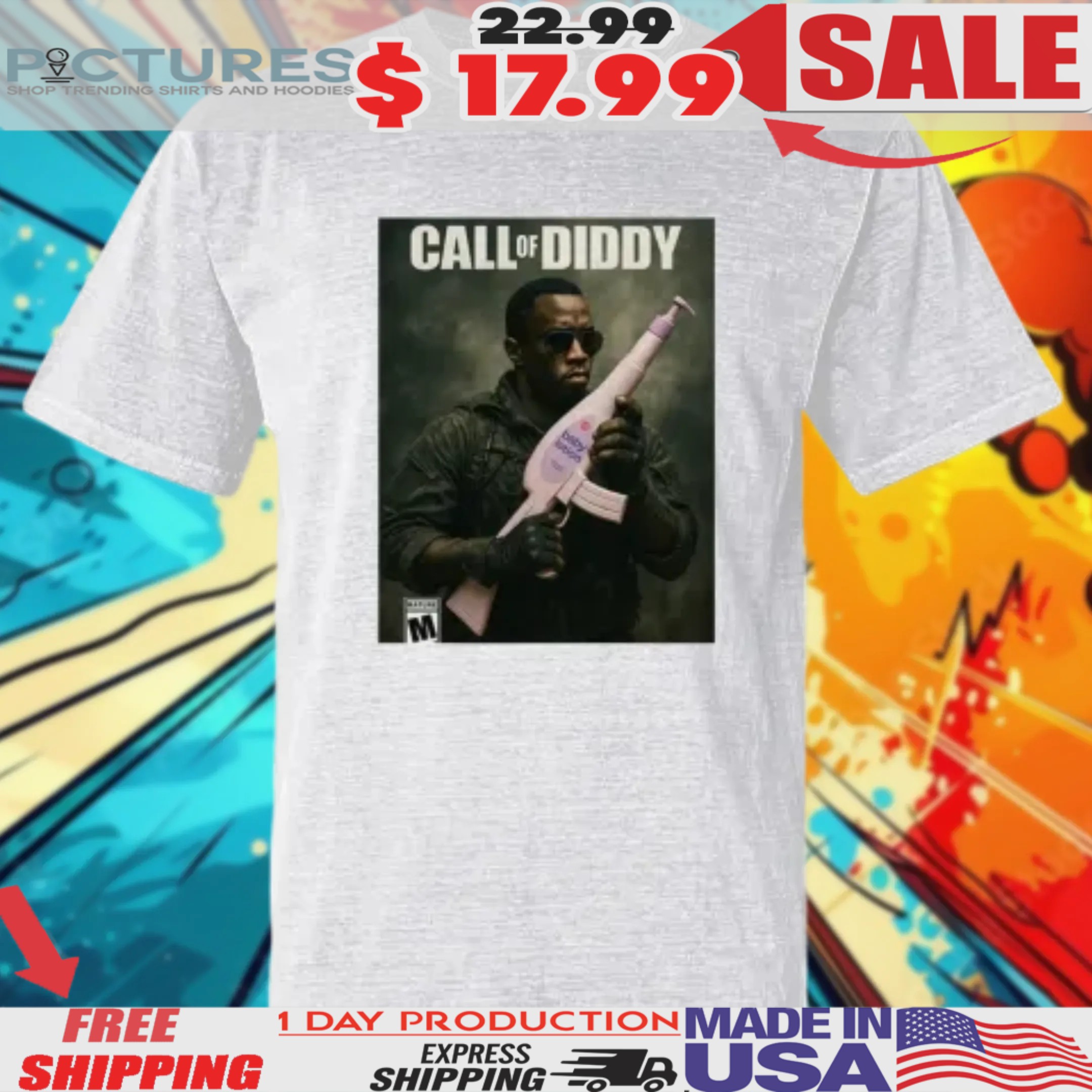 Baby Oil Gun Call Of Diddy Shirt • Picturestees Clothing LLC