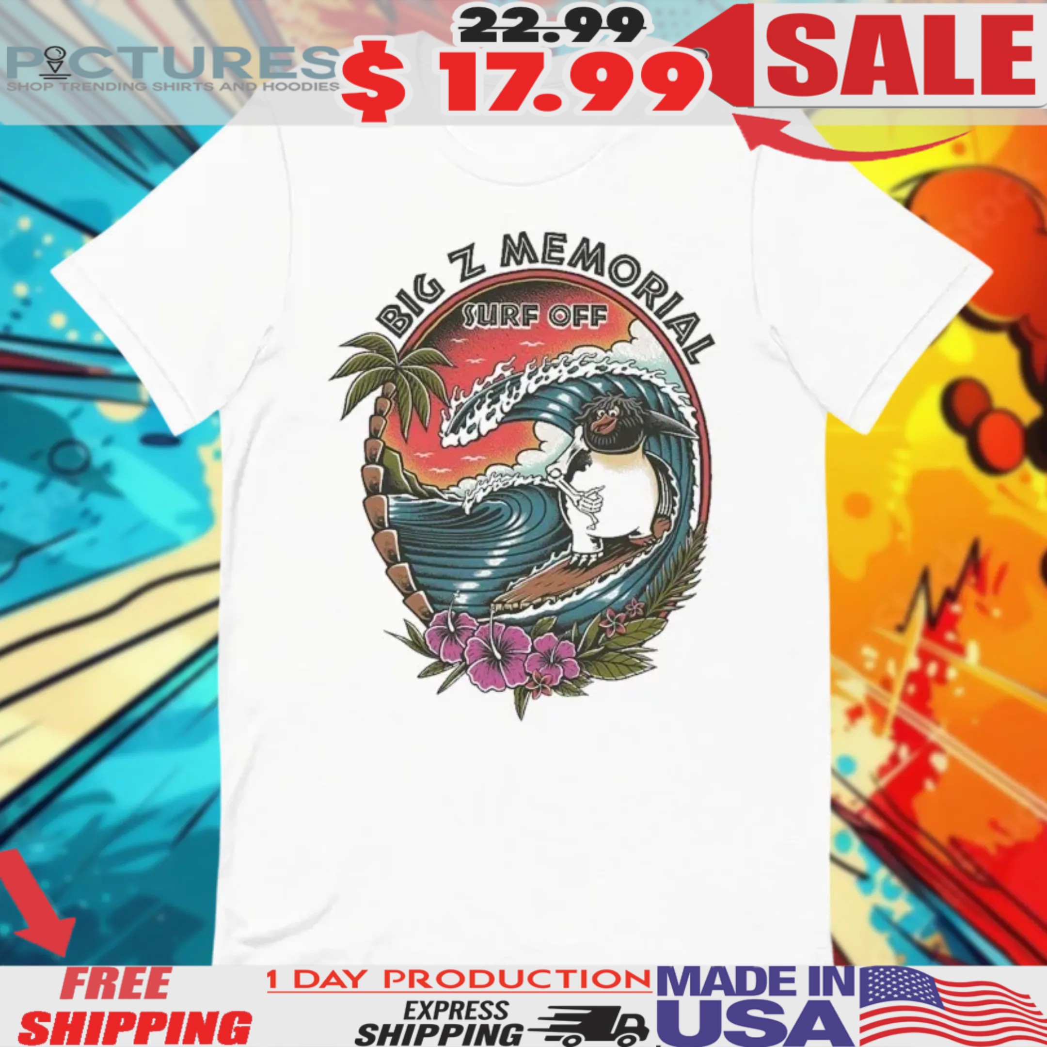 Big Z Memorial Surf Off Surf Wave Shirt • Picturestees Clothing LLC