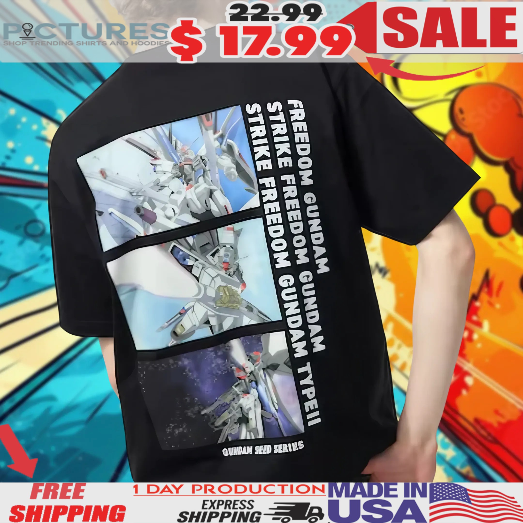 Freedom Gundam Strike Freedom Gundam Type II Gundam Seed Series Shirt ...
