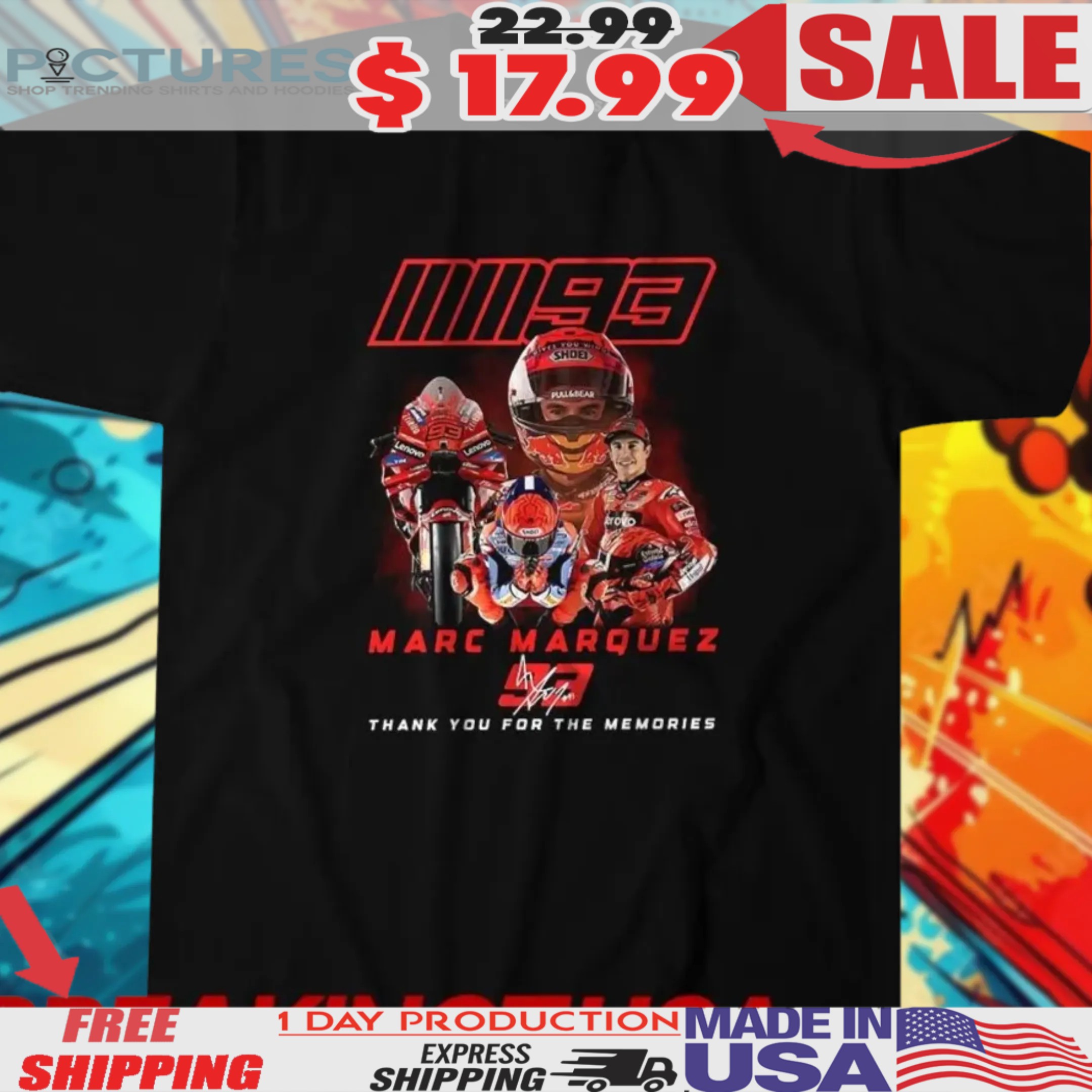 Mm99 Marc Marquez Thank You For The Memories Signature Shirt ...