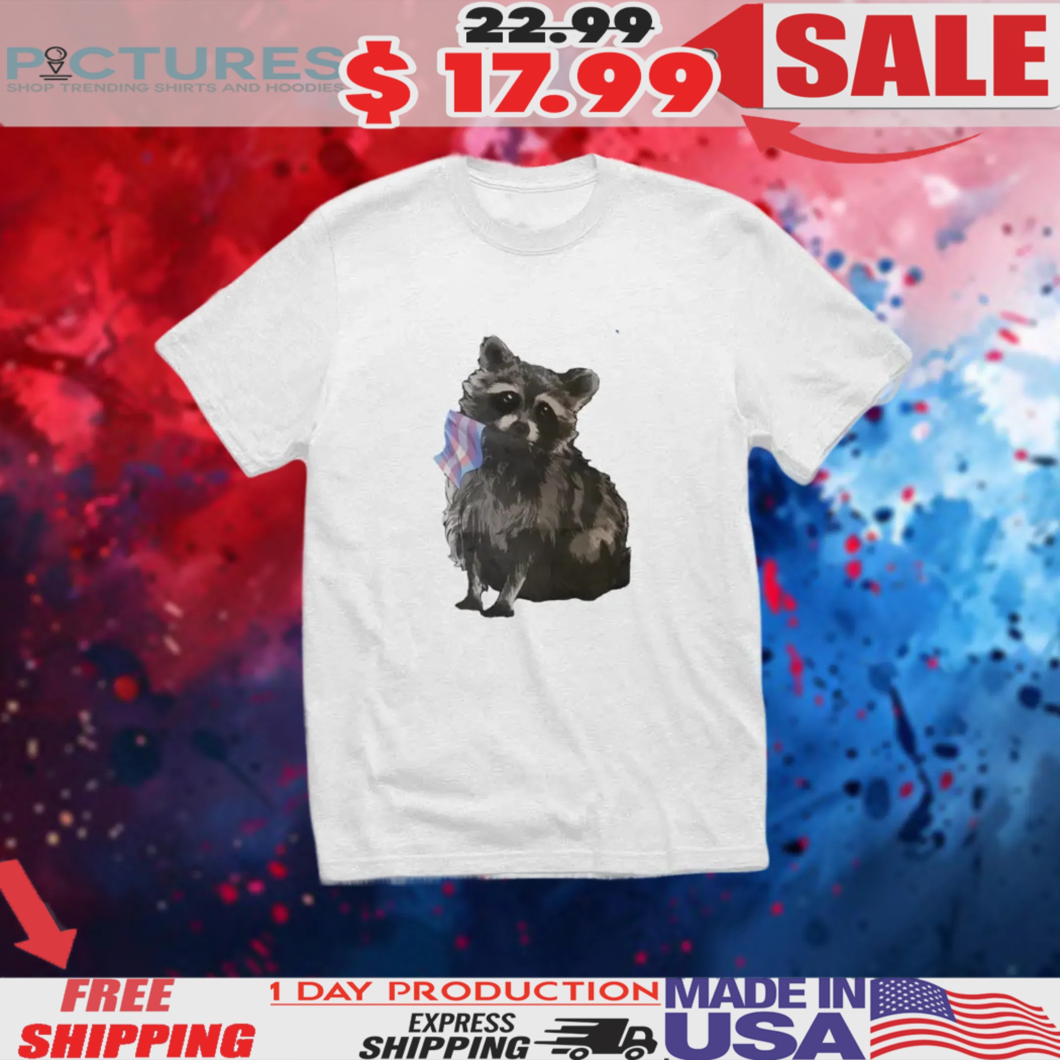 Raccoon Transgender Trans Pride Flag Lgbtq Shirt • Picturestees ...