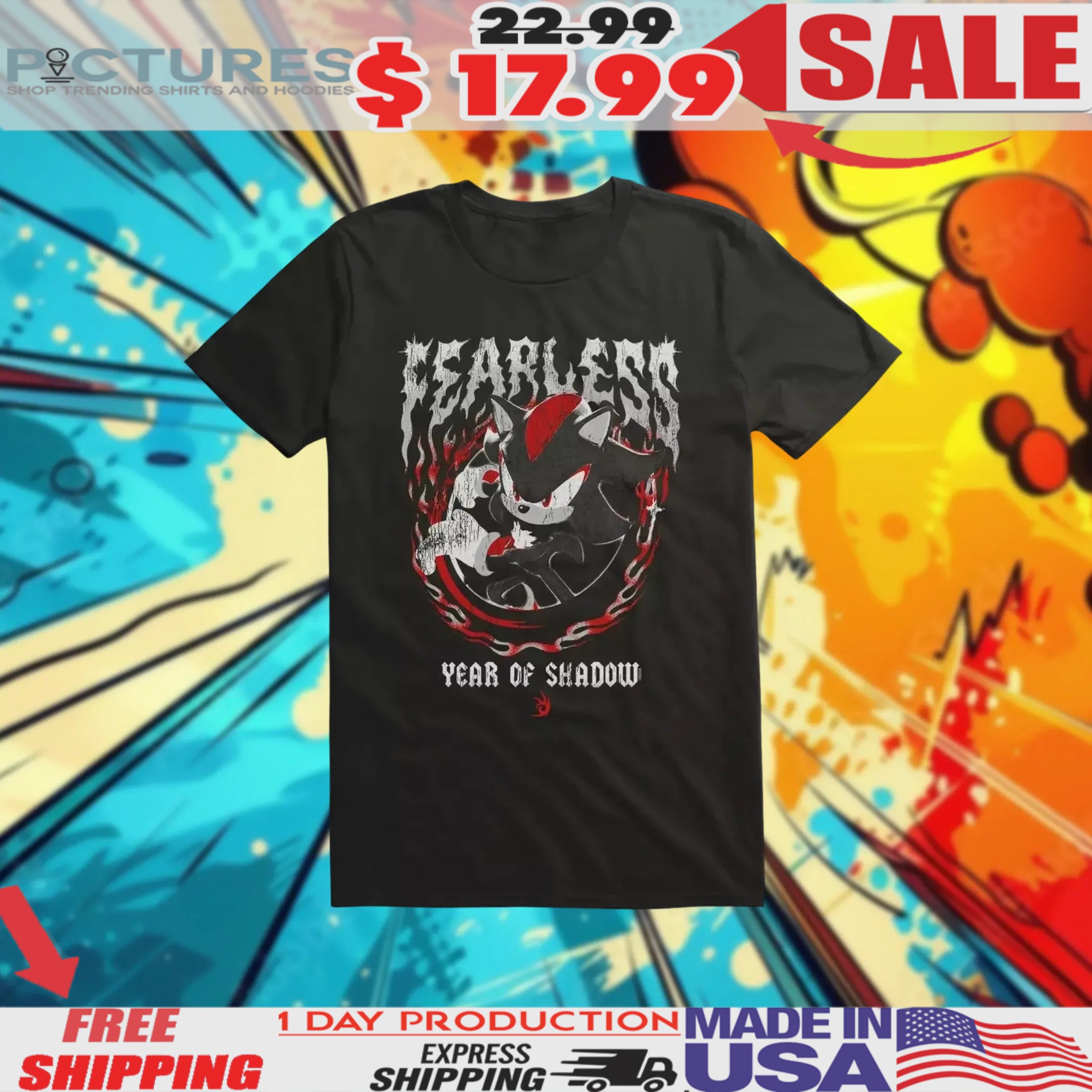Shadow The Hedgehog Fearless Year Of The Shadow Sonic Shirt ...