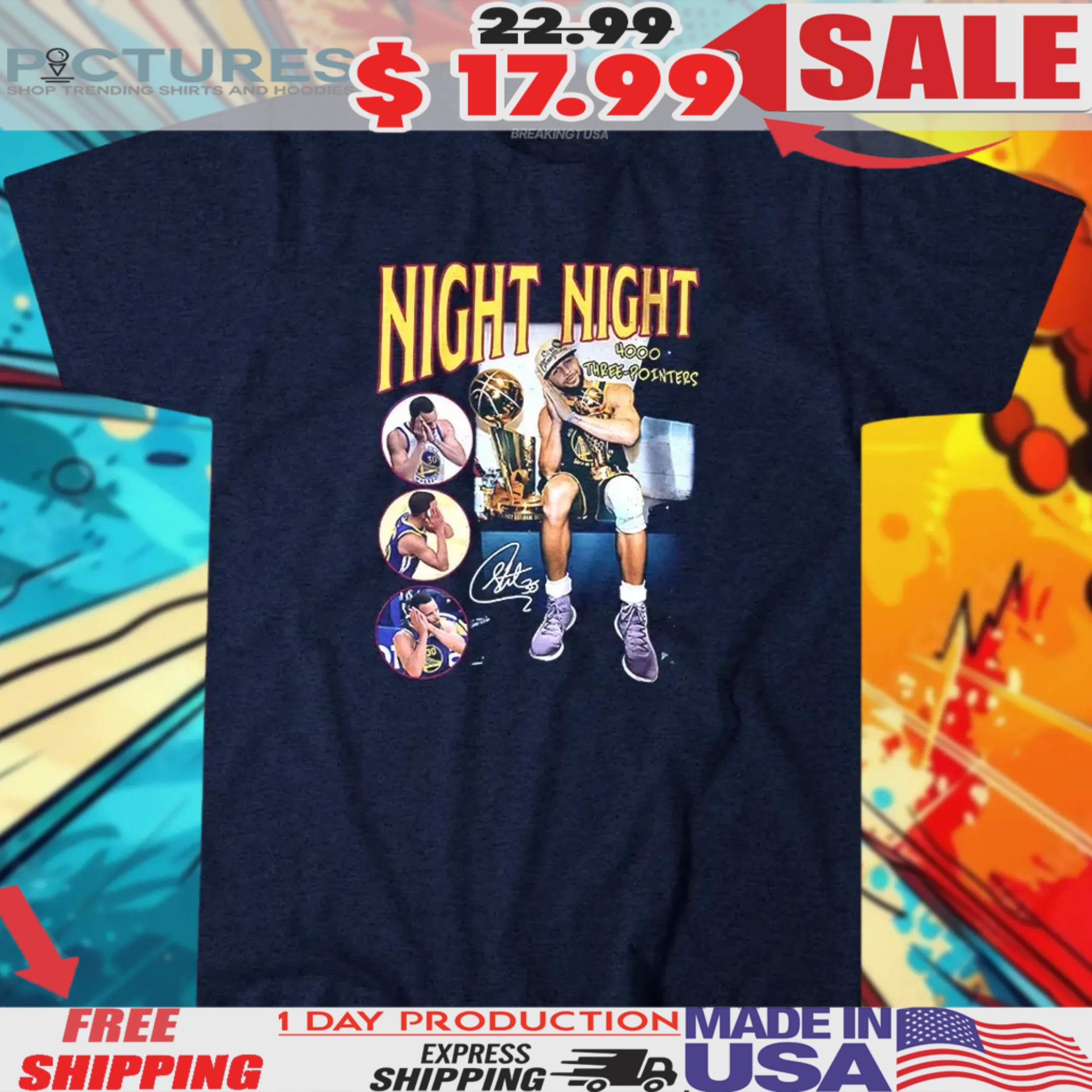 Steph Curry Night Night 4000 Three Pointers Signature Shirt ...