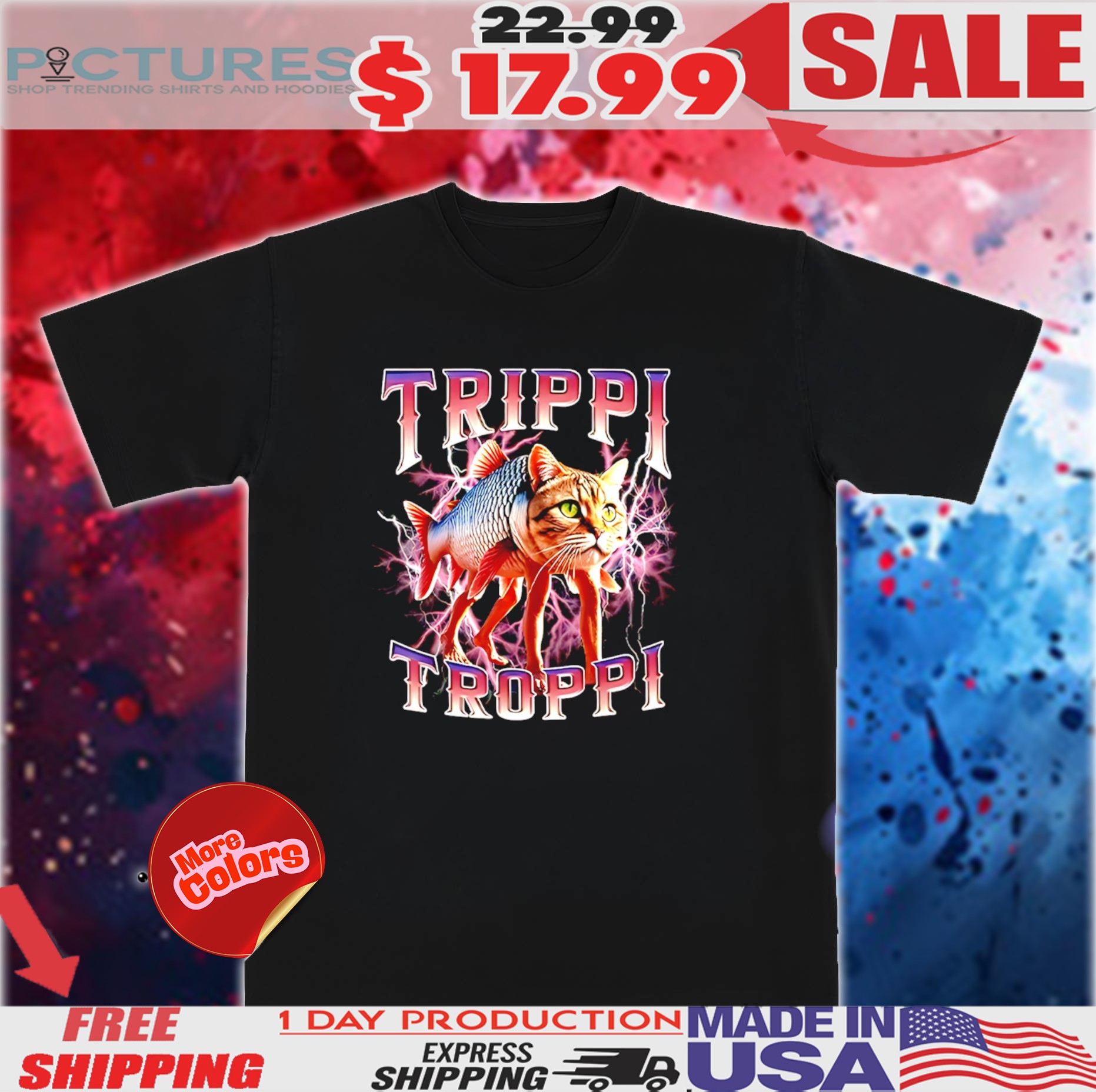 Trippi Troppi Brainrot Cat Fish Meme Shirt