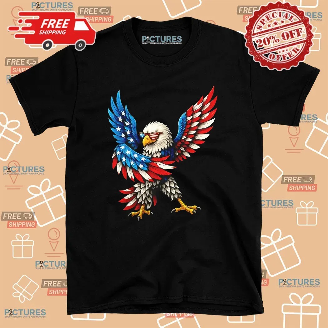 American Flag Dabbing Bald Eagle Patriotic 4th Of July T Shirt ...